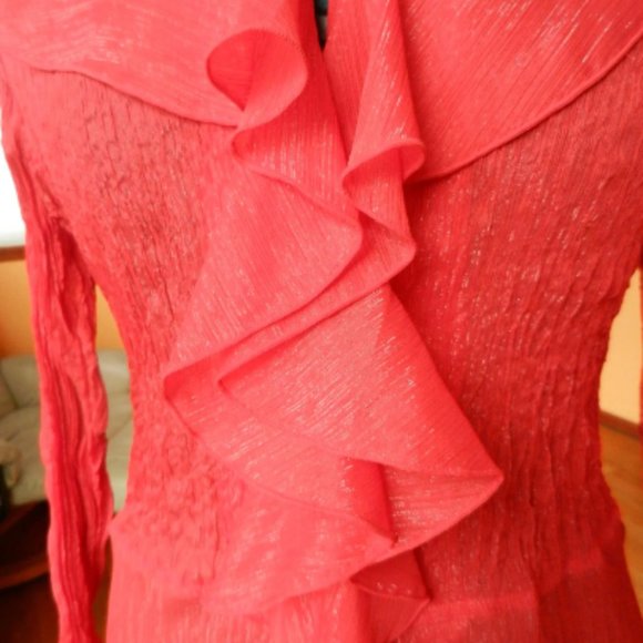 Kaelyn-Max | Tops | Kaelyn Max Sheer Red Blouse Active Photos Add As ...